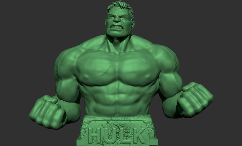 HULK Bust 3D Printer Model Download Free STL File - 3axis.co