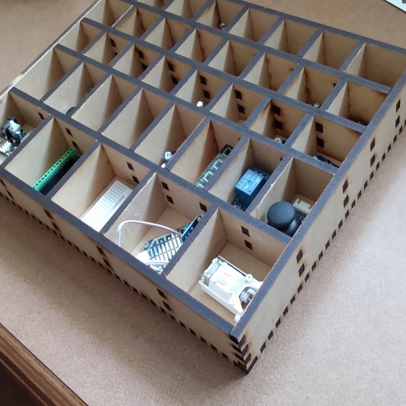 Laser Cut Electronic Components Storage Box Free Vector Download - 3axis.co