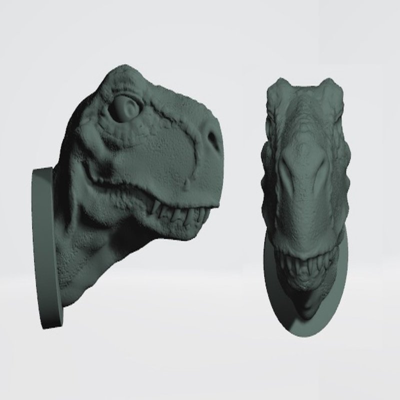 Tyrannosaurus Rex Bust 3D Printer Model Download Free STL File - 3axis.co