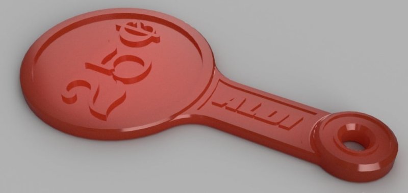 ALDI Cart Token (USA) 3D Printer Model Download Free STL File - 3axis.co