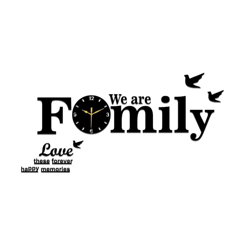 Laser Cut We Are Family Wall Clock – Stylish Modern Family Clock Living ...