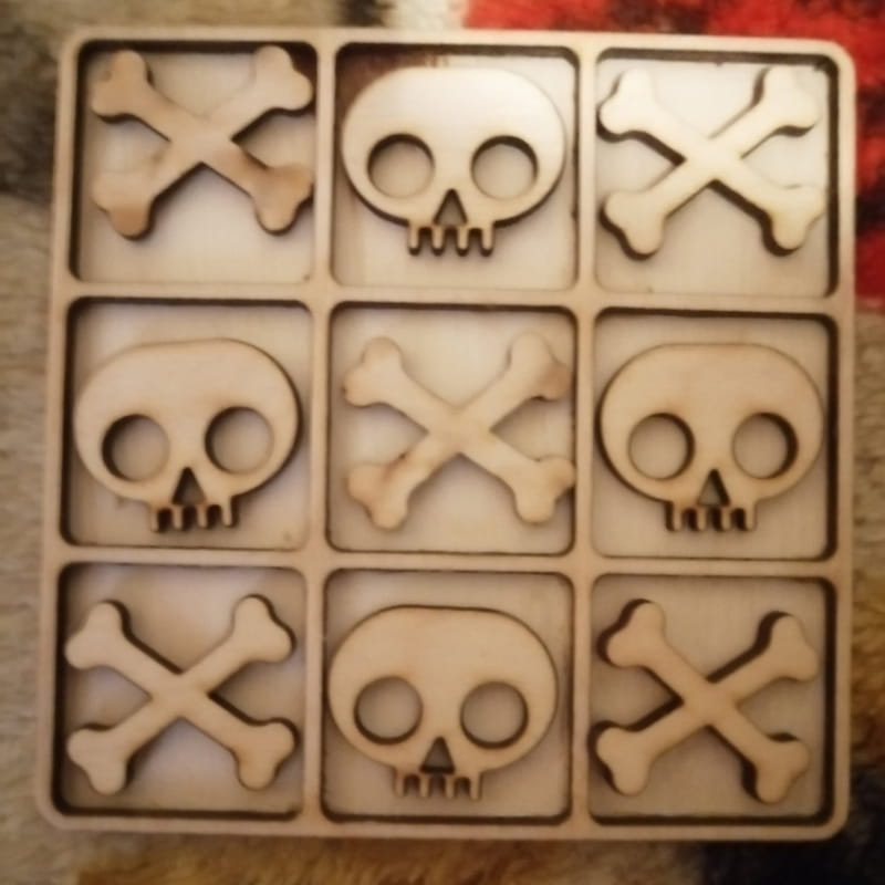 Laser Cut Halloween Prop Skull Bones Tic Tac Toe Free Vector cdr ...