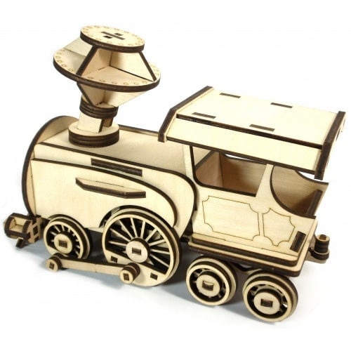 Laser Cut Wooden Steam Train Locomotive Engine Free Vector cdr Download ...