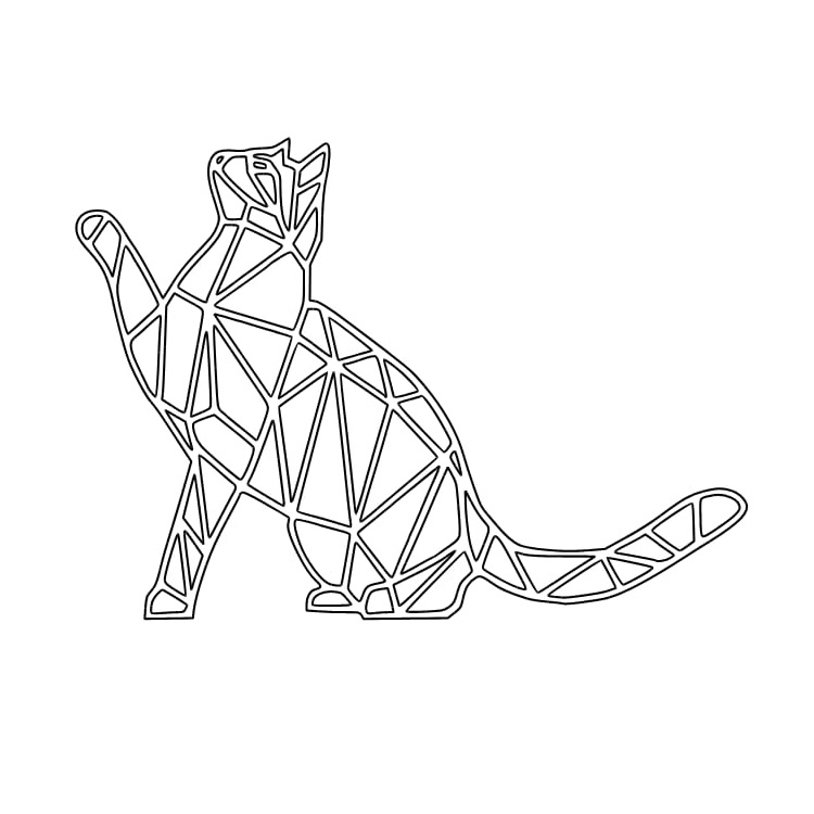 Laser Cut Stylized Polygonal Cat Geometric Animals DXF File Free ...
