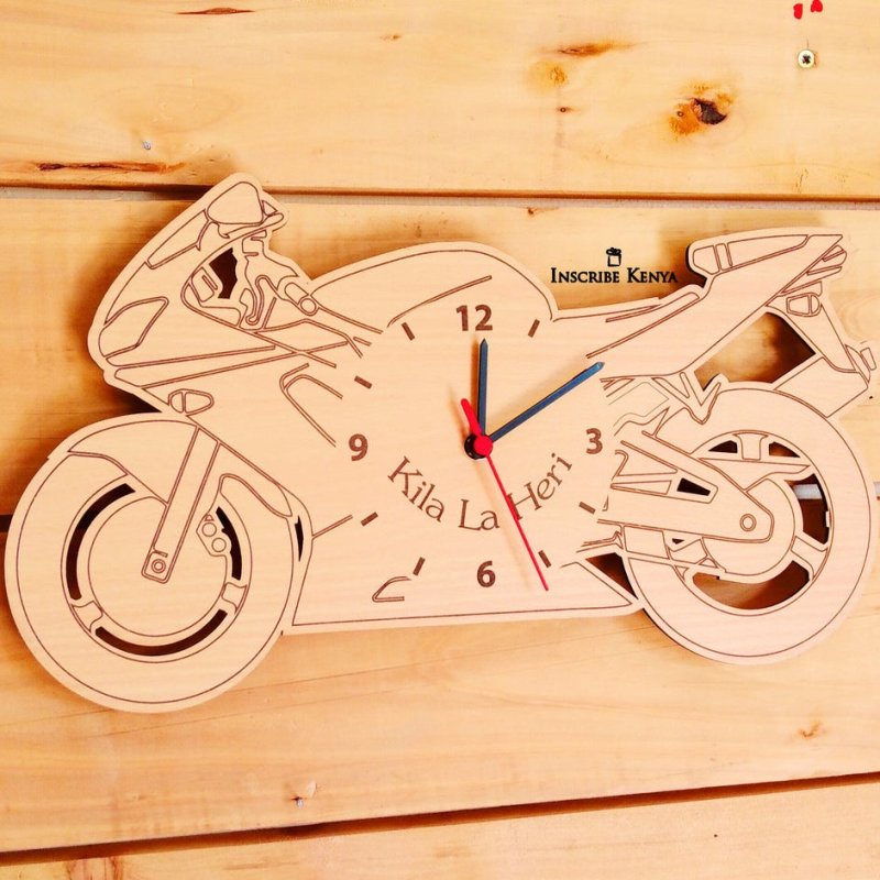 Laser Cut Motorbike Clock Free Vector Download - 3axis.co