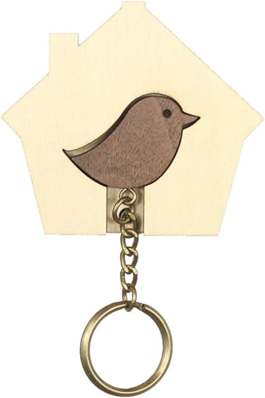 Laser Cut Wooden Bird Key Chain With Matching Hanging Key Holder Free ...