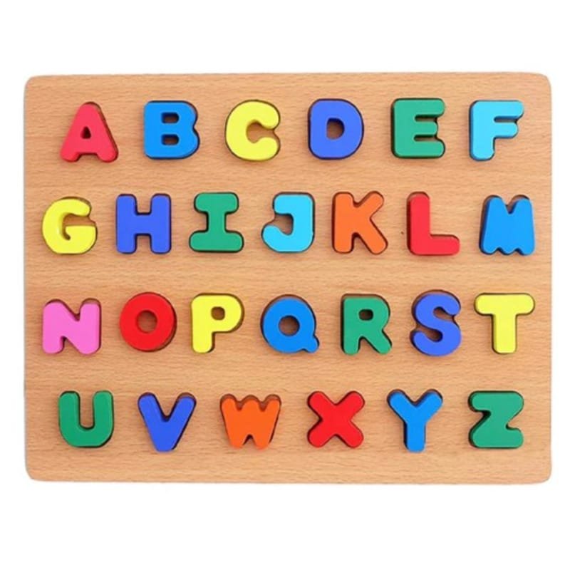 Laser Cut Wooden ABC Board Kids Early Learning Alphabet Puzzle Free ...