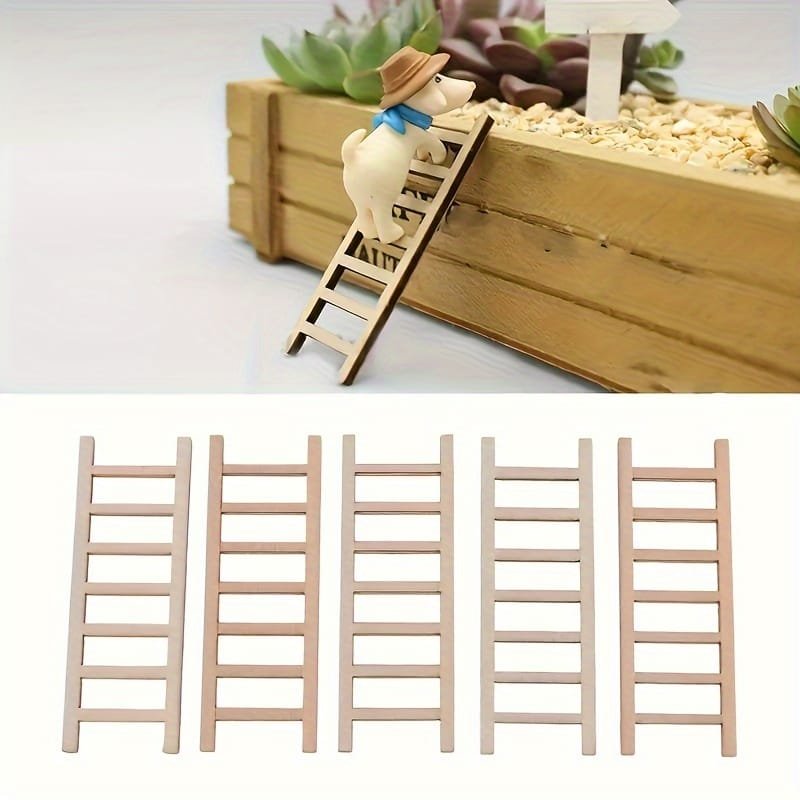 Laser Cut Mini Wooden Staircase Model Diy Micro Landscape Decor Mini ...