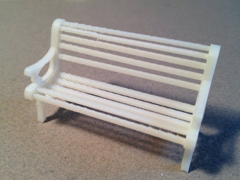 1:24 Park Bench 3D Printer Model Download Free STL File - 3axis.co