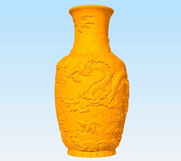 Vase Of Dragon Pattern 3D Printer Model Download Free STL File - 3axis.co