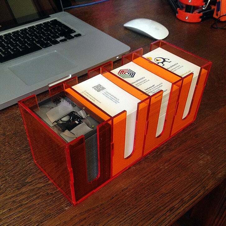 Laser Cut Desktop Business Card Holder DXF File Free Download - 3axis.co