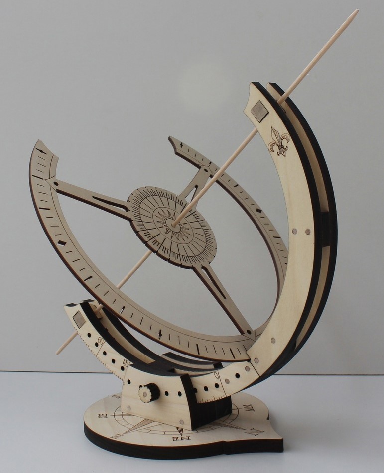 Laser Cut Sundial 3D Puzzle Free Vector cdr Download - 3axis.co