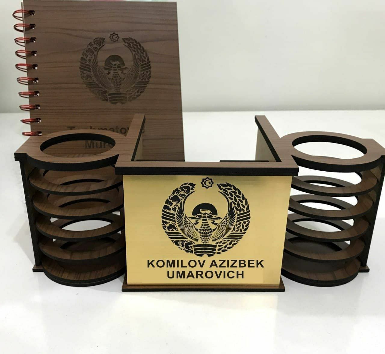 Laser Cut Personalized Desk Organizer Free Vector cdr Download - 3axis.co