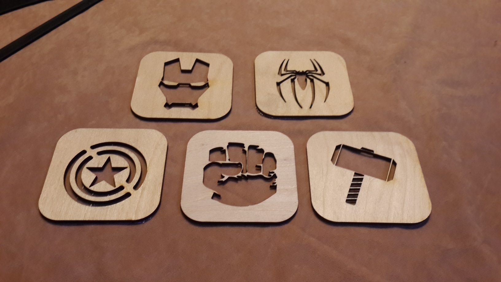 Avengers Coasters Laser Cut Template Illustration ai Vector File 