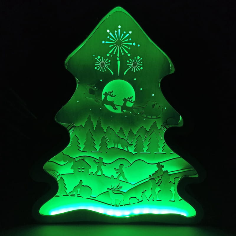 Laser Cut Christmas Light Box Free Vector cdr Download - 3axis.co