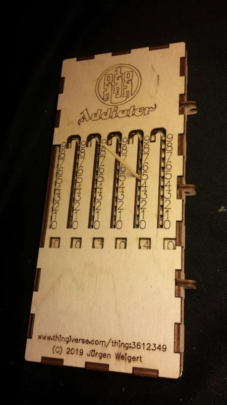 Laser Cut Addiator Slide Calculator SVG File Free Download - 3axis.co