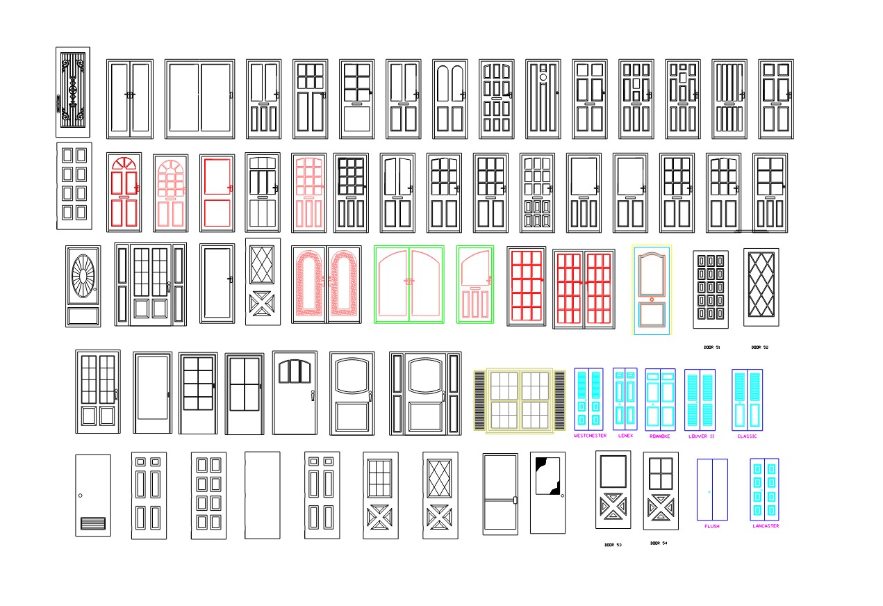 Door Designs DXF File Free Download - 3axis.co