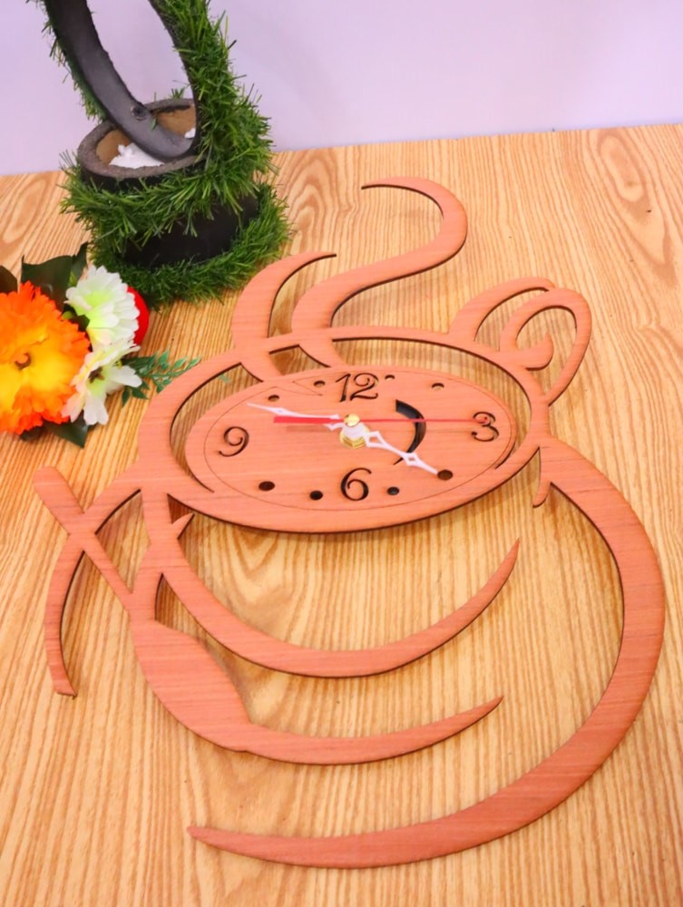 Laser Cut Coffee Wall Clock Kitchen Decor DXF File Free Download - 3axis.co