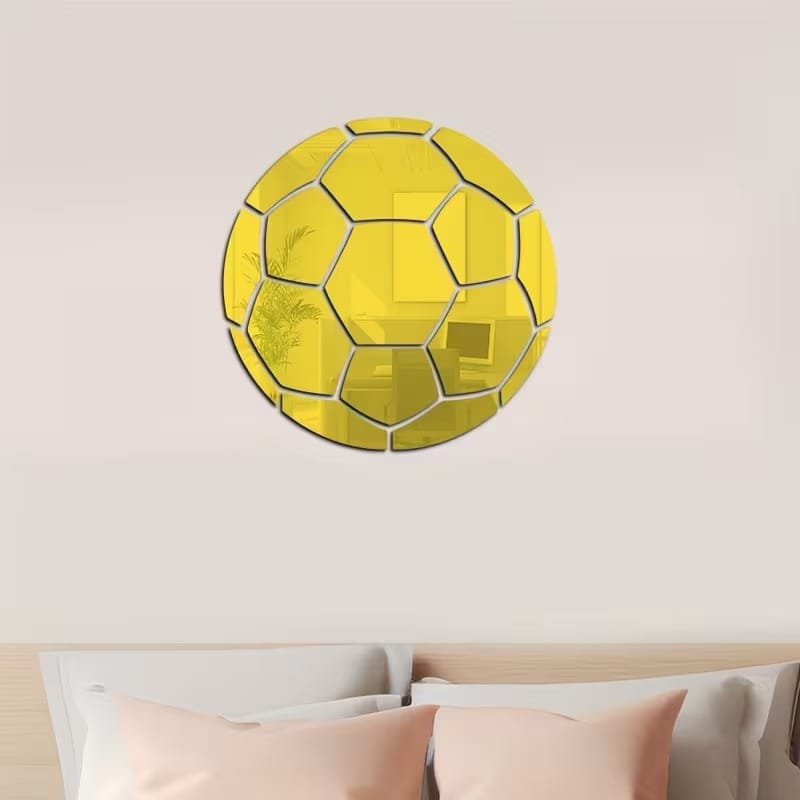 Laser Cut Football Acrylic Mirror Sticker Bedroom Living Room Decor ...