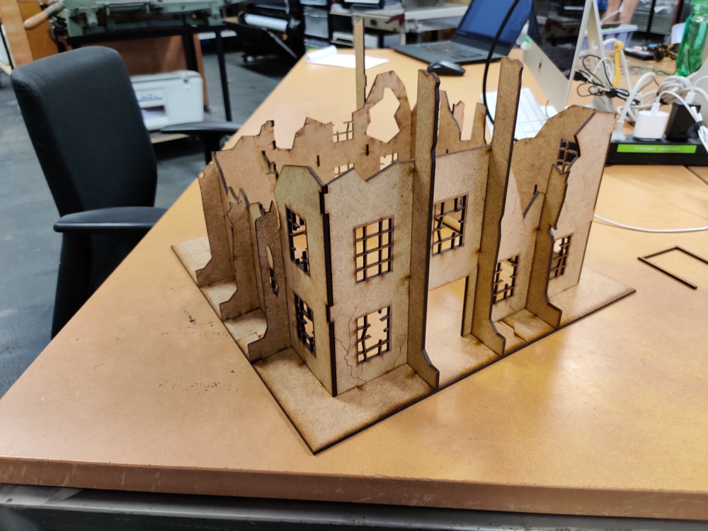 Laser Cut Destroyed Ruin Building Scenery SVG File Free Download - 3axis.co