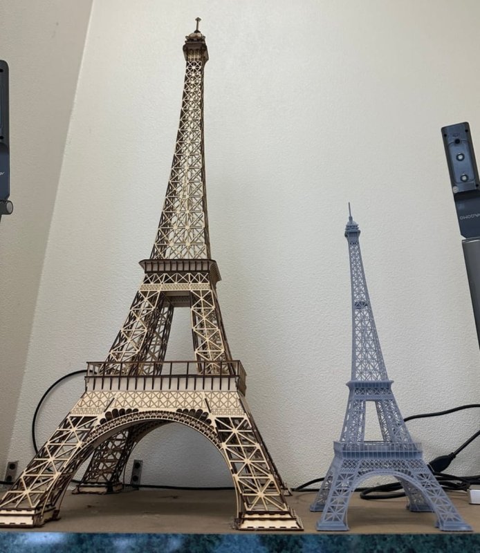 Laser Cut Eiffel Tower 3D Model SVG File Free Download - 3axis.co