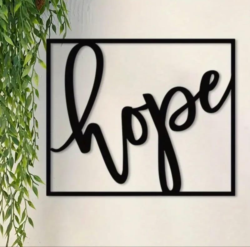 Laser Cut Hope Metal Sign, Cursive Hope Wall Decor Free Vector Download ...