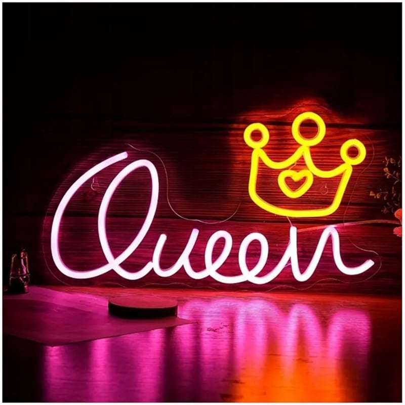 Laser Cut Queen Neon Sign, Girl Room Decor Queen Crown LED Neon Light ...