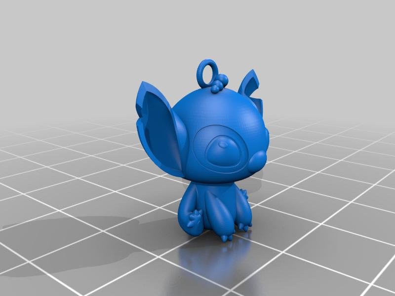 Stitch Keychain 3D Printer Model Download Free STL File - 3axis.co