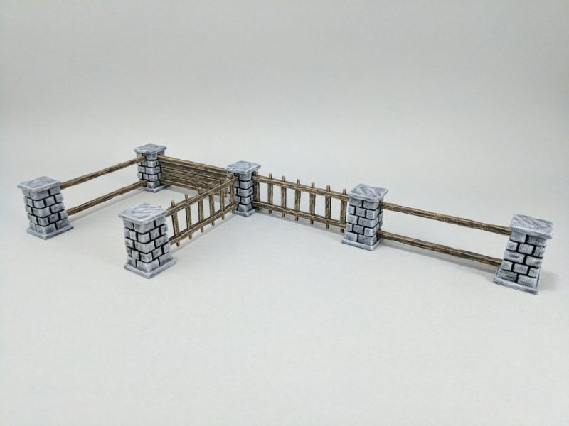 28mm Stone And Wood Fence 3D Printer Model Download Free STL File ...