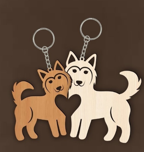 Laser Cut Wolf Keychain Free Vector cdr Download - 3axis.co