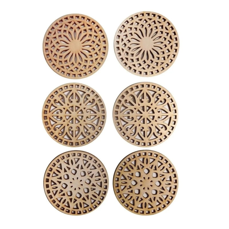 Laser Cut Floral Pattern Round Coasters Free Vector cdr Download - 3axis.co