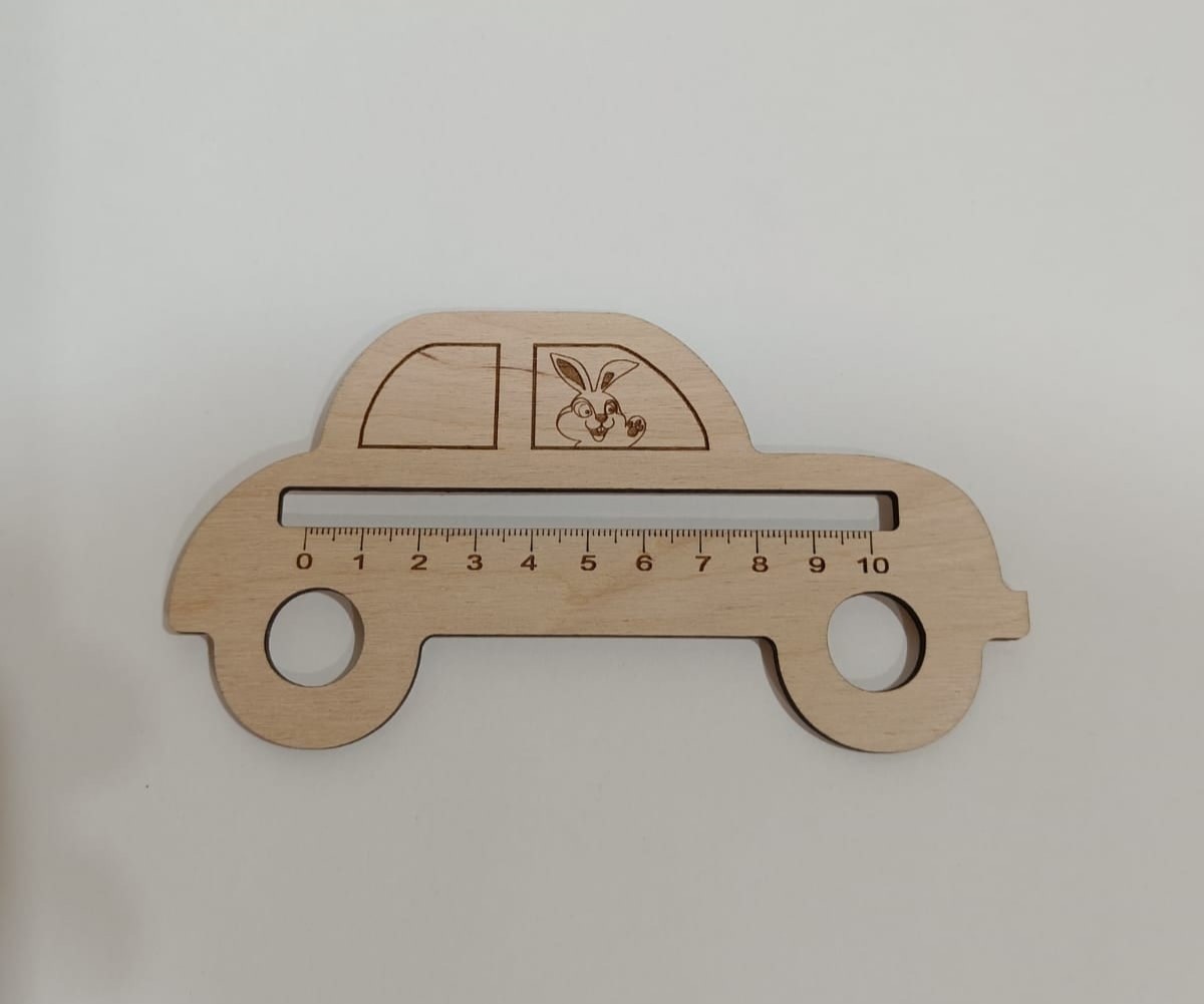 Laser Cut Kids Car Shape Ruler Free Vector cdr Download - 3axis.co