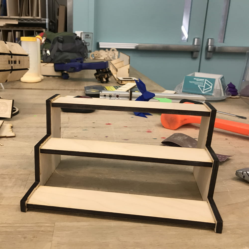 Laser Cut Wooden Step Display Stand Free Vector cdr Download - 3axis.co