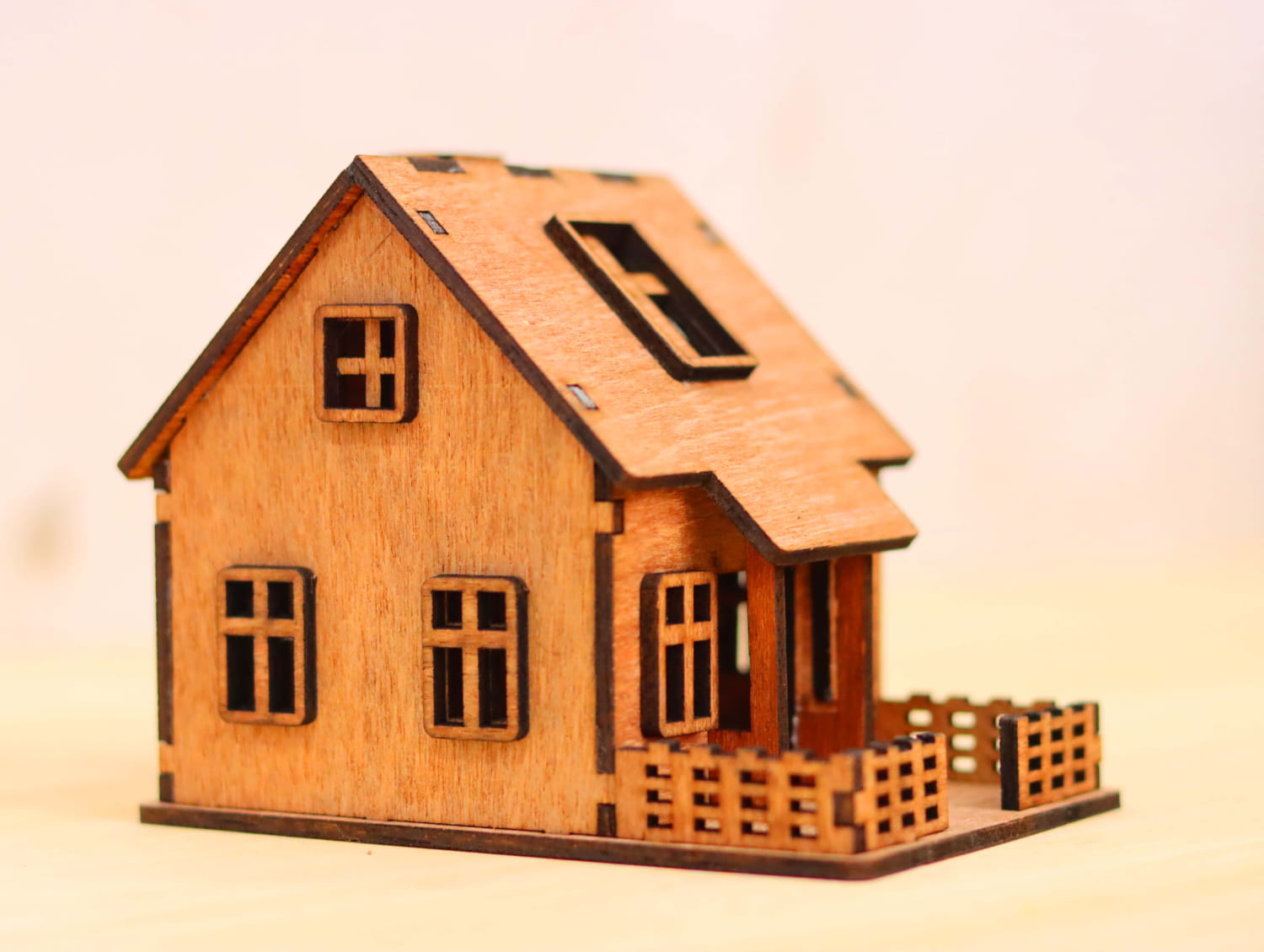 Laser Cut Wood House Model SVG DXF CDR AI PDF Free Download - 3axis.co