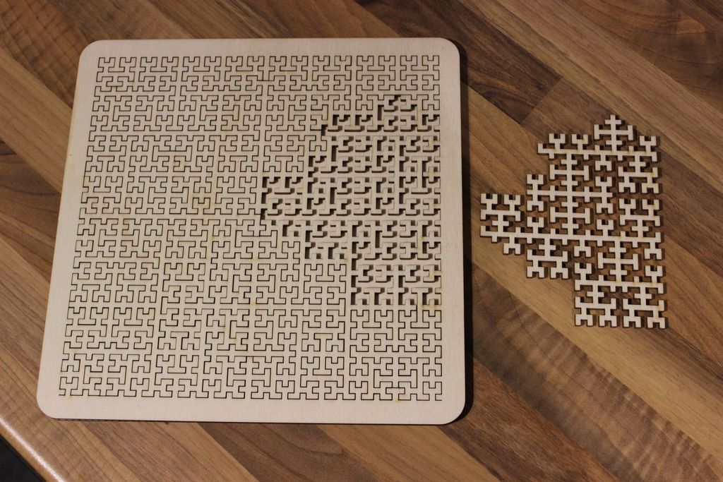 Laser Cut Wooden Fractal Tray Puzzle SVG File Free Download 3axis co