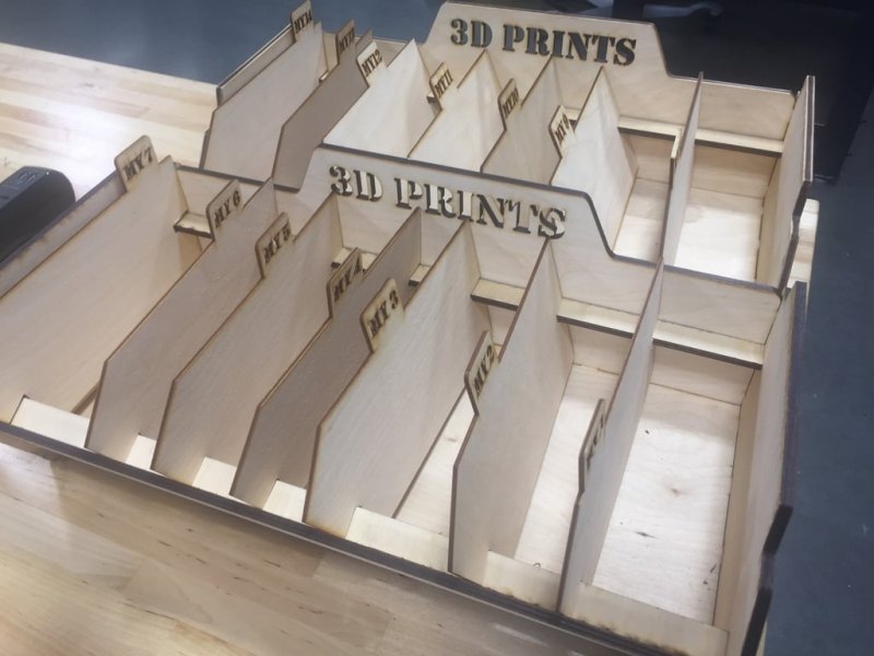 Laser Cut 3D Print Box w/ Dividers Free Vector Download - 3axis.co