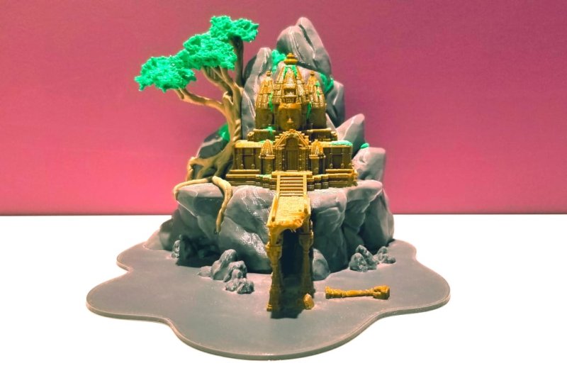 Multi-Color Temple Ruins 3D Printer Model Download Free STL File - 3axis.co
