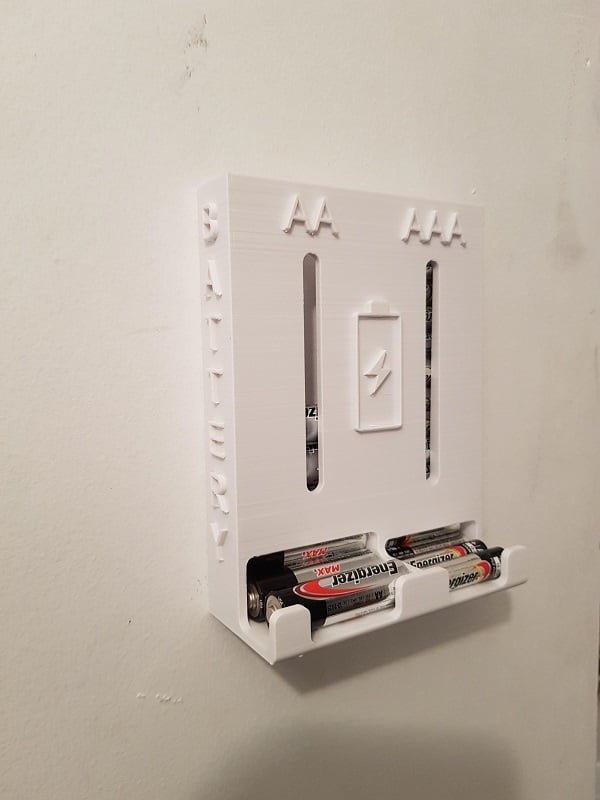 SINGLE OR DUAL BATTERY DISPENSER AA & AAA WALL MOUNT 3D Printer Model ...