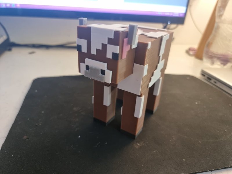 Minecraft Cow 3D Printer Model Download Free STL File - 3axis.co