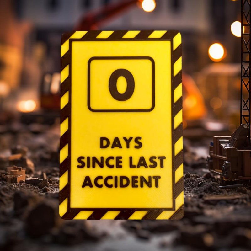 Days Since Last Accident Sign Multi Color – No MMU/AMS Required 3D ...