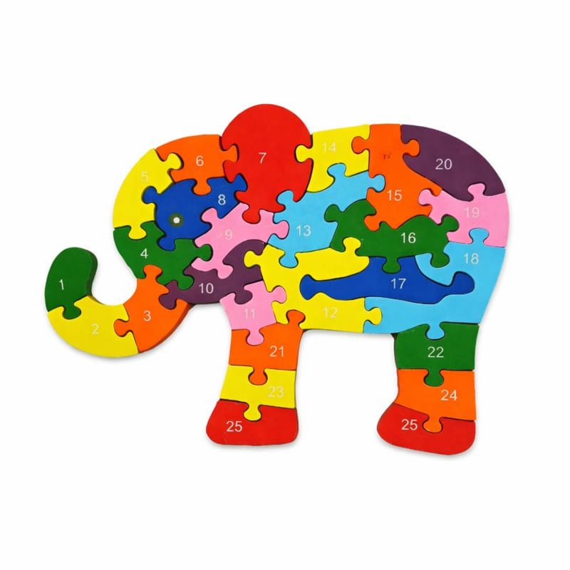 Laser Cut Wooden Elephant Number Jigsaw Puzzle for Kids Free Vector ...