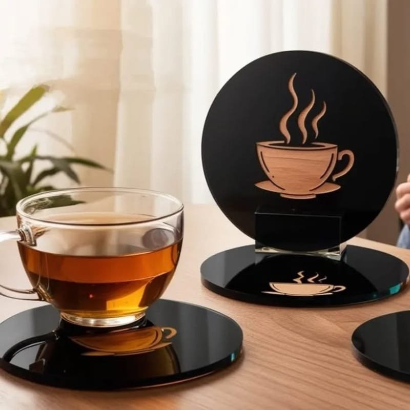 Laser Cut Round Tea Coaster Coasters For Tea Coffee Cups Free Vector ...