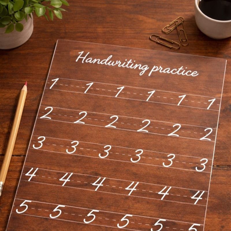 Laser Cut Acrylic Dry-Erase Cursive Tracing Practice Board Free Vector ...
