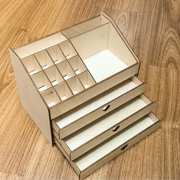 Laser Cut Desktop Storage Box With Drawers DXF File Free Download ...