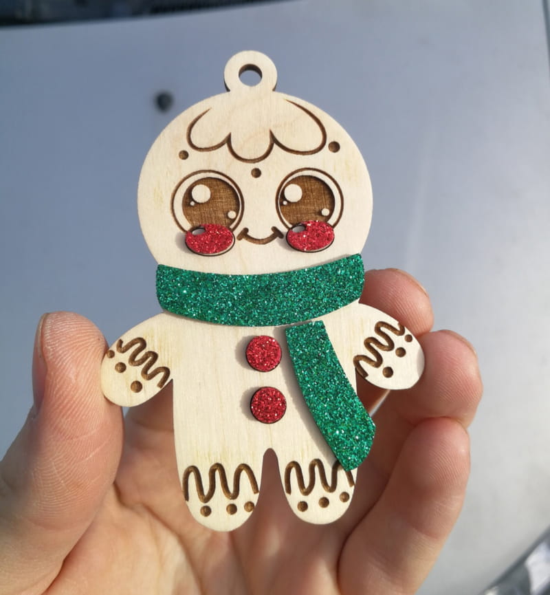 Laser Cut Gingerbread Man Decoration DXF File Free Download - 3axis.co
