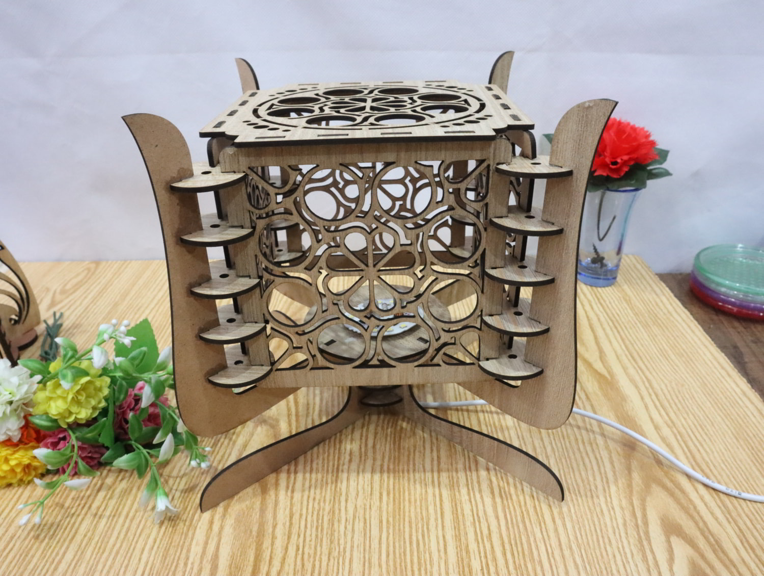 Laser Cut Wooden Night Lamp 3mm SVG DXF CDR AI PDF Free Download - 3axis.co