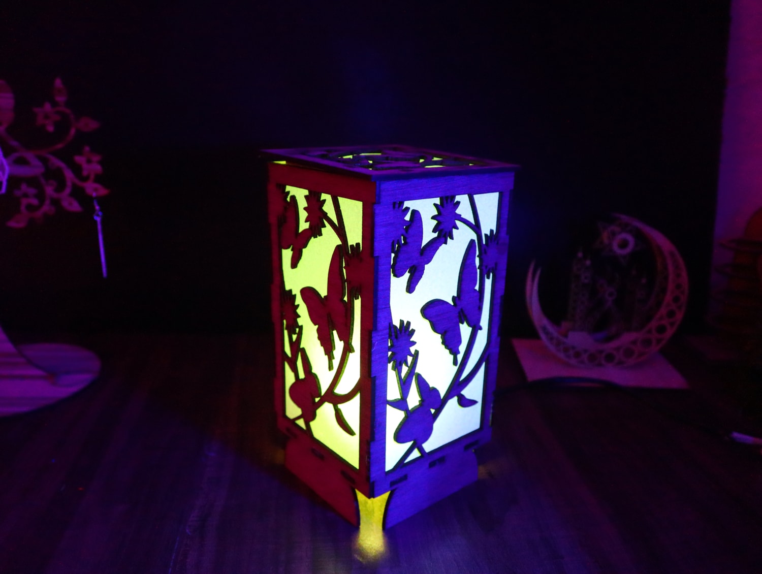 Laser Cut Wooden Shadow Box Night Lamp 3mm SVG DXF CDR AI PDF Free ...