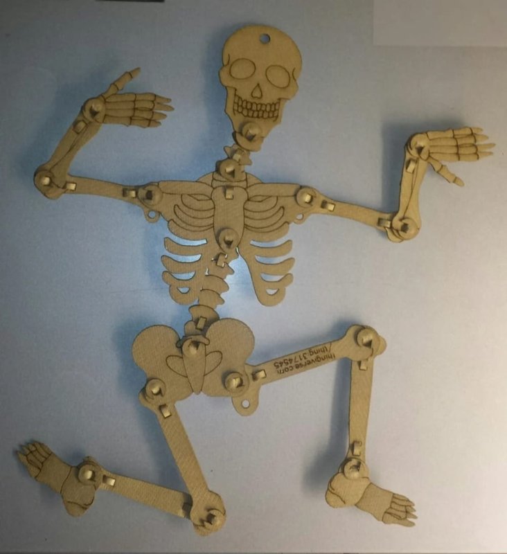 Laser Cut Articulated Skeleton SVG File Free Download - 3axis.co