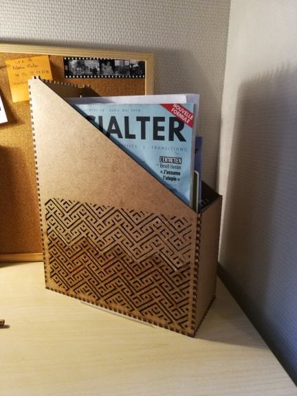 Laser Cut Magazine File Holder DXF File Free Download - 3axis.co
