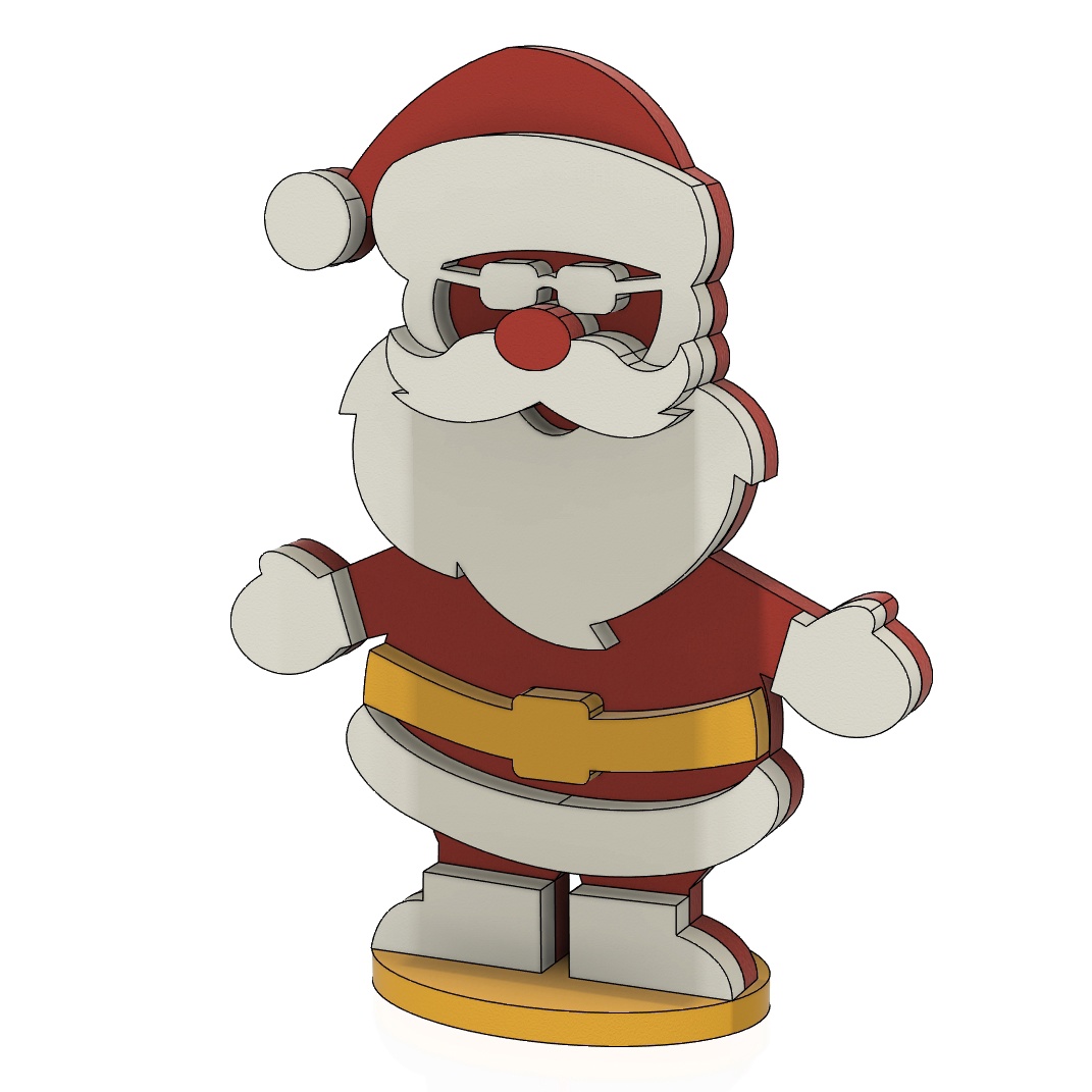 Laser Cut Santa Claus 3D Model Free Vector cdr Download - 3axis.co